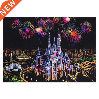 Creative  Scratch Bright City Night View Scraping Paintin