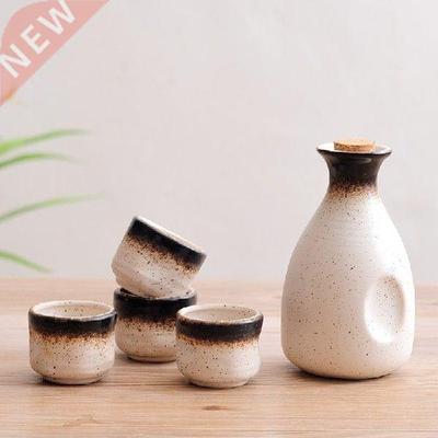 Japanese style sake pottery dispenser liquor wine pot white