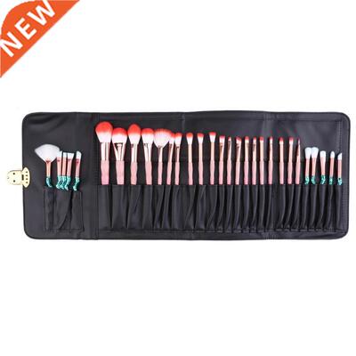 Sac de brosse cosmétique professionnel noir PU grande