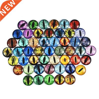 50pcs round 12/20/25mm Glass Dragon Cat Eyes Cabochons Dome
