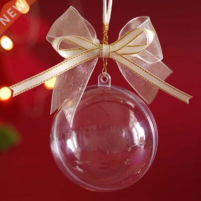 1pc 7cm Transparent Ball Open Plastic Clear Bauble Ornament