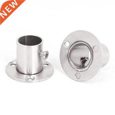 Wardrobe 19mm Tube Rail Rod End Support Bracket 2pcs