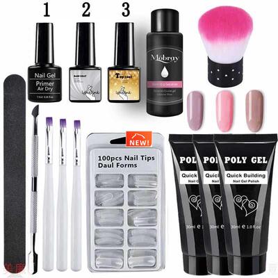 14pcs/set Poly Gel Set LED Clear UV Gel Varnish Nail Polish