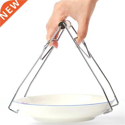 Stainless Steel Foldable Hot Dish Plate Bowl Clip Pots Gripp
