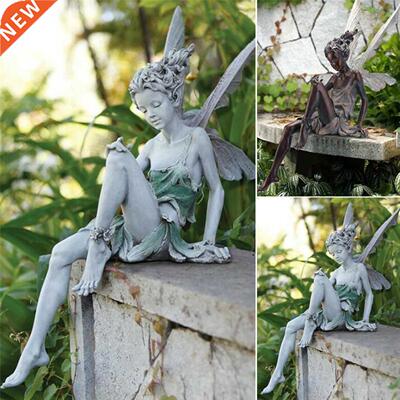 Garden Fairy Statue Yard Pond Fountain Figurine Shelf