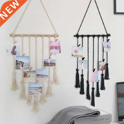 Hanging Photo Display Macrame Tapestry With Tassel Photo