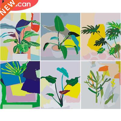 HACAN Paint By Number Plant HandPainted Painting Art Gift DI