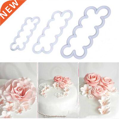 3 Pcs Rose Petal Flower Cutter Fondant Gumpaste Clay Water
