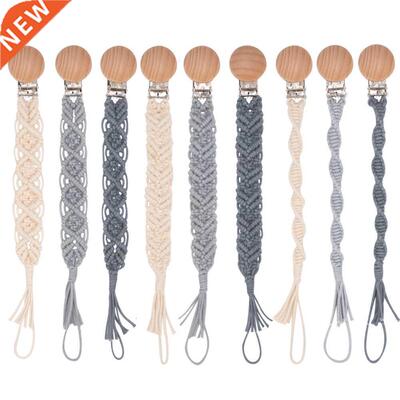 Vintage Simple Crochet Pacifier Clip Baby Cotton Tassel Paci