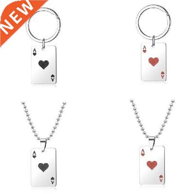 Men's Stainless Steel Pendant Necklace Keychain Spearhead