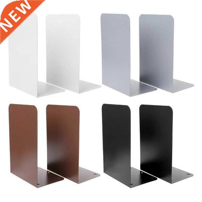 1 Pair Metal Bookends Organizer Desktop Office Home Book She