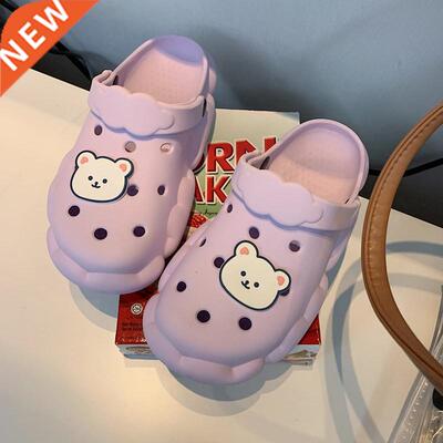 Apanzu Clogs For Women Cartoon bear Pattern Casual Women Gar