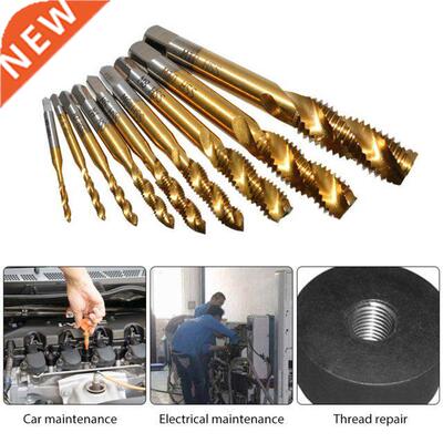 9pcs Spiral Pointed Taps M2-M12 Tapping Thread Forming Drill