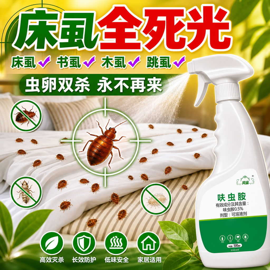 臭虫药床虱杀虫剂家用非无毒室内专用防灭床虱跳蚤一窝端除虫神器