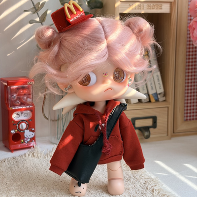 Zsiga娃衣红色连帽卫衣bjd八分娃衣嘎子姐娃衣molly娃衣无需拔头