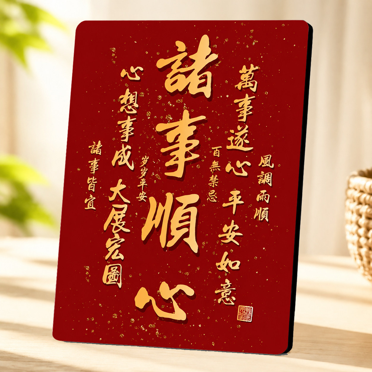 诸事顺心喜庆装饰摆件玄关客厅桌面乔迁新居新年吉祥摆台