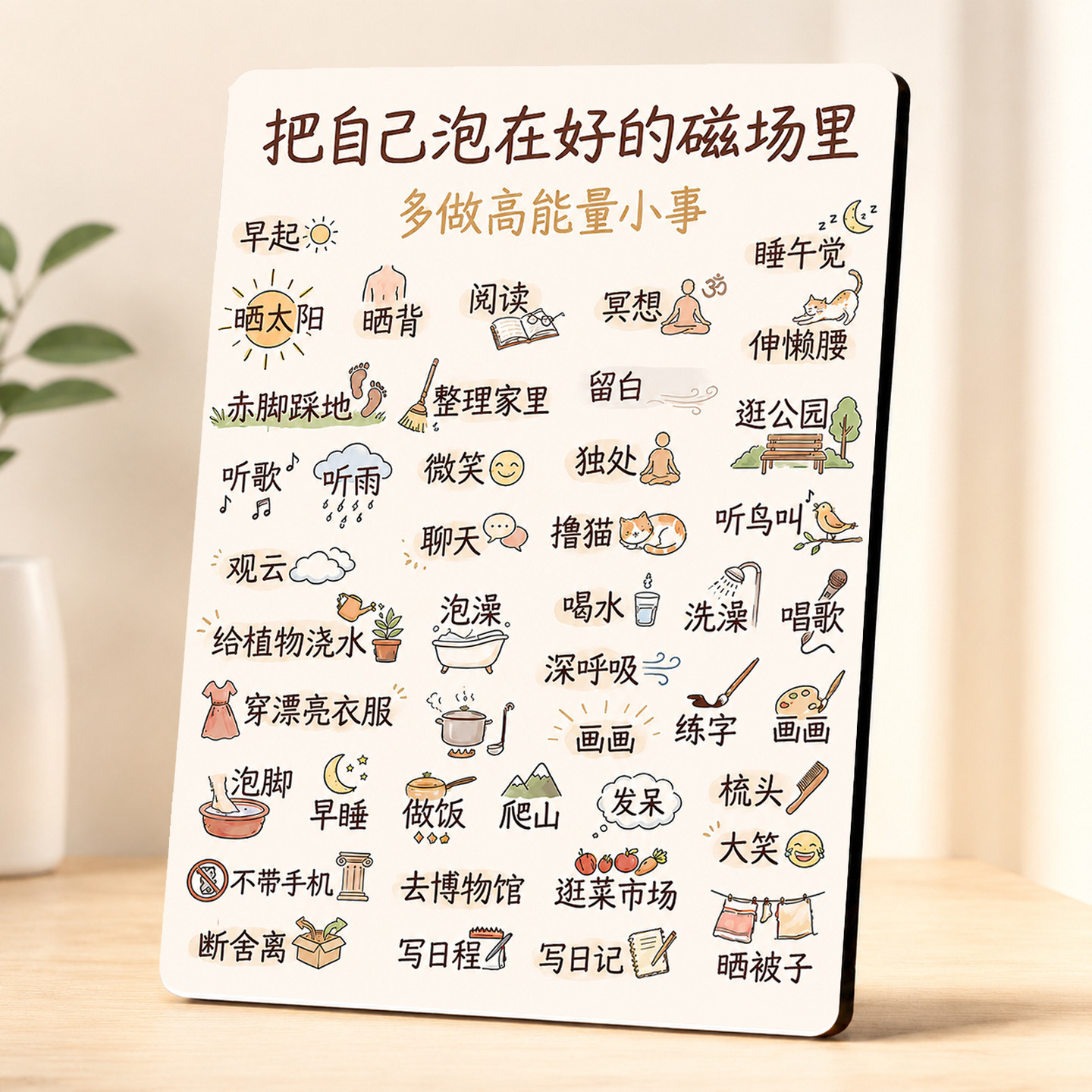 把自己泡在好磁场里正能量装饰摆件治愈系办公桌玄关装饰摆台