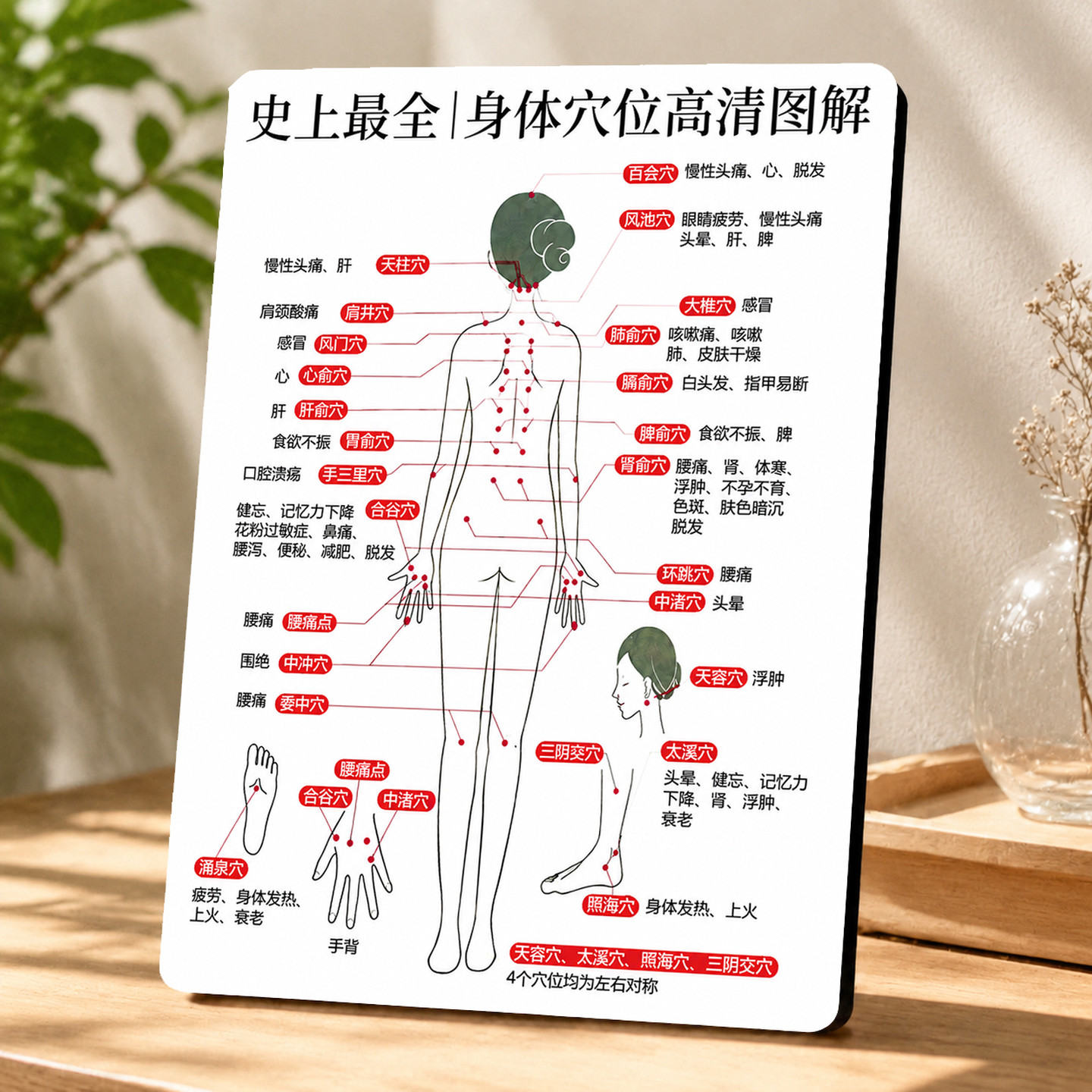 身体穴位高清图解摆件中医养生知识科普摆台桌面玄关装饰摆件