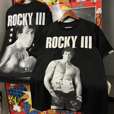 美版Rocky III拳击手3史泰龙复古电影短袖男女休闲夏薄T恤Vintage