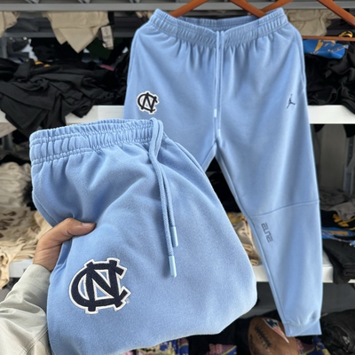 都是绣花 NCAA北卡大学UNC × 飞人篮球运动卫裤收脚口男长裤春秋