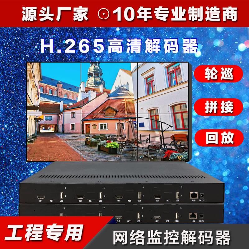 2/4/6/8路网络高清监控视频解码器onvif图像切换管理拼接矩阵分割