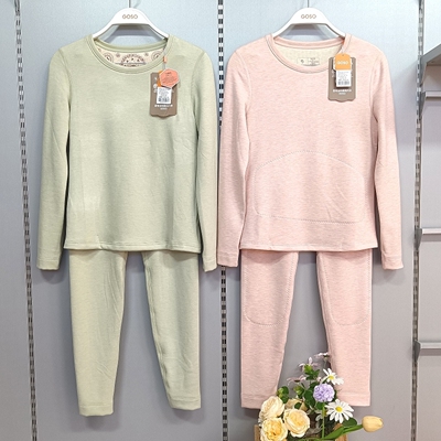 香蜜闺秀 女士25405046蚕丝羊绒圆领贴片保暖套装亲肤柔软防静电