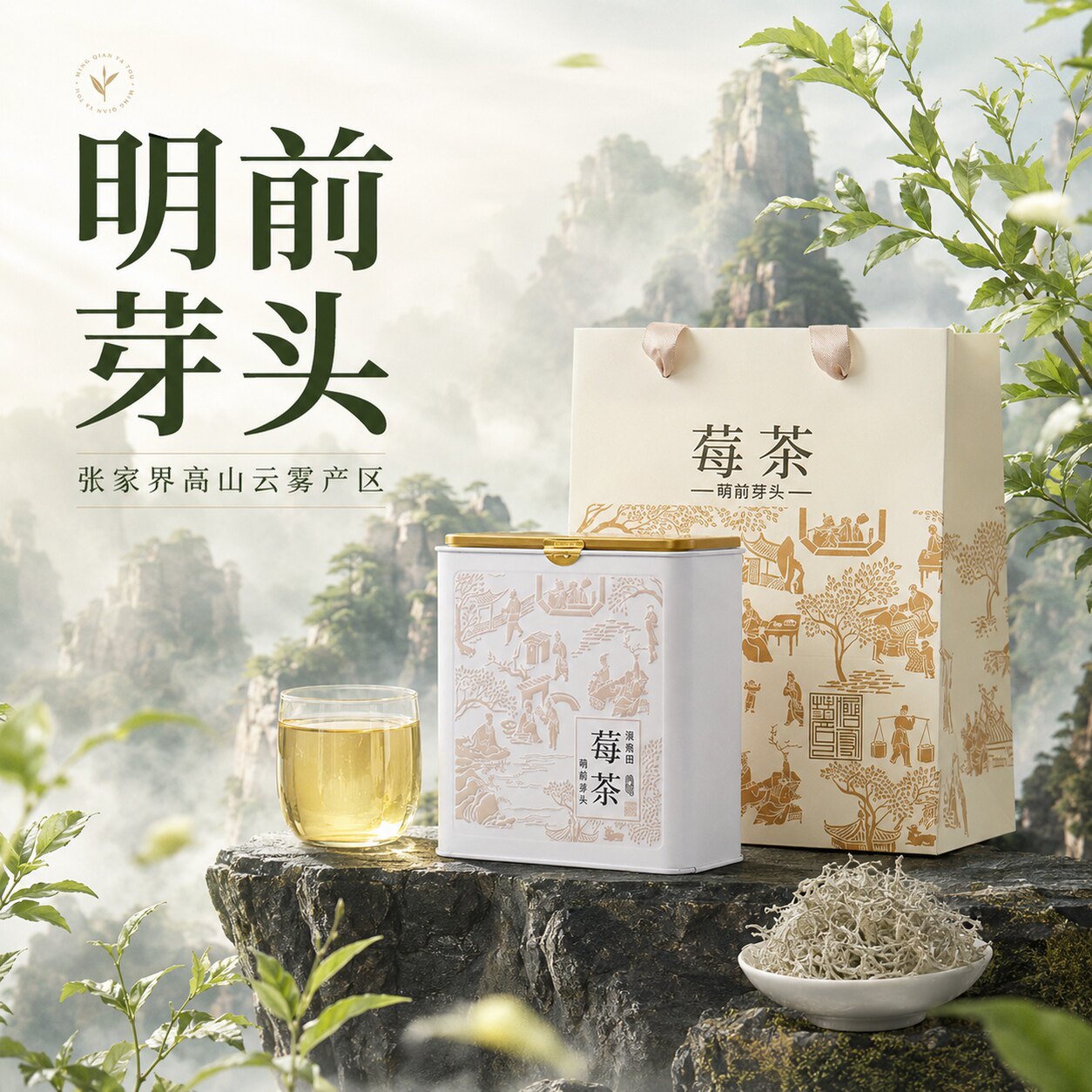 张家界莓茶渣角田明前芽头非遗藤茶芽尖莓茶