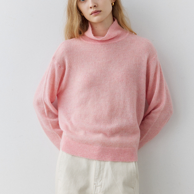 折扣特惠 therumah 马卡龙针织毛衣立领 羊驼毛立领套头针织毛衣