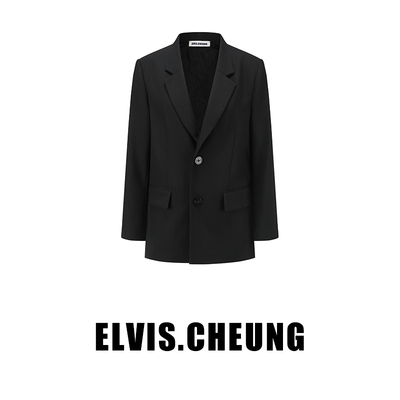 ELVIS.CHEUNG蒋云25春夏新品精纺蕾丝拼接宽松西装外套女休闲上衣