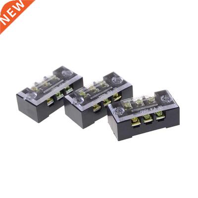 3pcs Dual Row 3 Position Screw Terminal Block Strip 600V 1