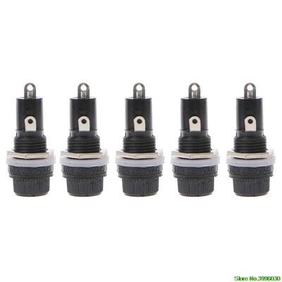 5 Pcs Panel Mount Chassis Fuse Holder 适用于 5x20mm Glass Fu