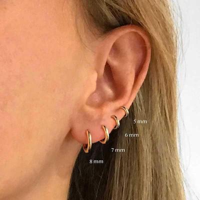 Aide 925 Sterling Silver Rose Gold Small Hoop Earrings For W
