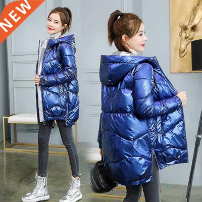 2021 New Winter Jacket Parkas Women Glossy Down Cotton Jacke
