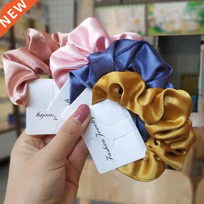 Girl Elastic Silk Scrunchie Women Ruban Satin Purple Hair Ba