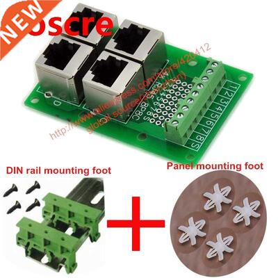 RJ45 8P8C Jack 4-Way Buss Breakout Board, Terminal Block, Co
