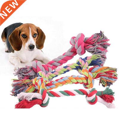 Pet Dog Puppy Double Knot Chew Rope Knot Toys Clean Teeth Du