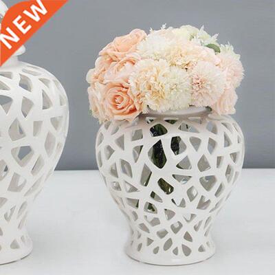 Ceric Pierced Ginger Jar with Lid Handmade 24x37cm Home De