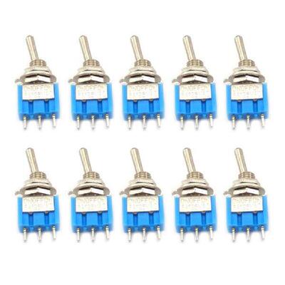 10PCS MTS-102 6A 125VAC 3-Pin ON-ON SPDT Toggle Switch