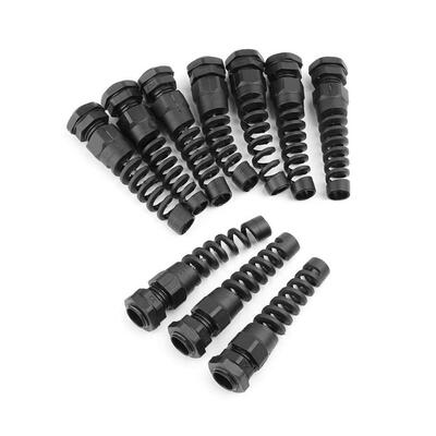 10pcs Waterproof M16 PG9 Cable Connectors Spiral Strain Reli