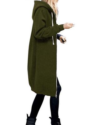 Once 2022 Autumn Casual Women Long Hoodies Sweatshirt Coat Z