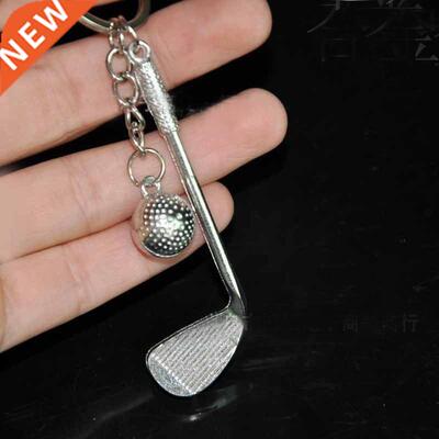 Beautiful Alloy Silver Golf Club Key Ring Bag Purse Pendan