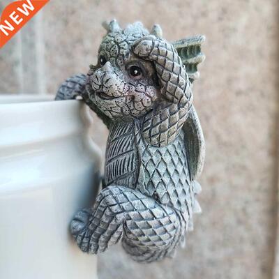 4pcs Resin Drgon Sculpture rt Sttue Lndscpe Lwn Figuri