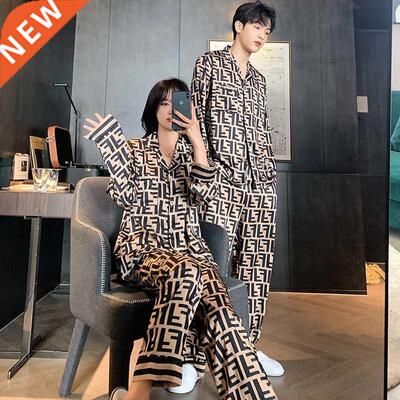 Silk Pajamas Women's Long-sleeved Trousers Cardigan Kore