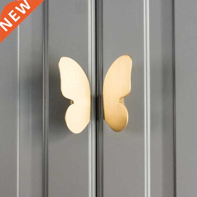 2pcs Nordic brass butterfly handle wardrobe cupboard shoe cu