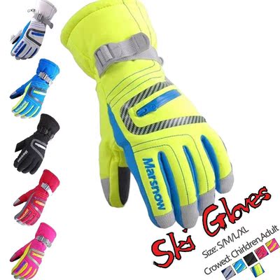 Children Women Men Ski Gloves Winter Waterproof Anti-Cold Wa
