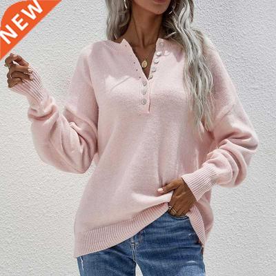 Sweaters Women 2021 Winter Warm Solid Color O Neck Long Slee