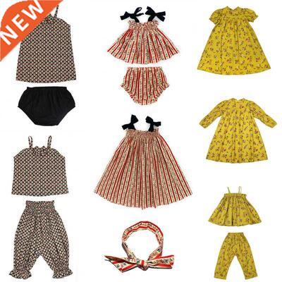 Girl Clothes Sets 2022 New Summer Kids Flower Baby Dress Chi