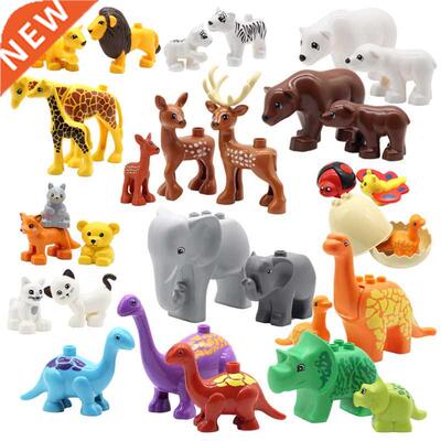 Zoo Animals Series Set Big Size Building Blocks Assemble Acc