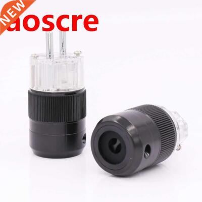 One Pair High quality Schuko Mains Power Plug silver Plated