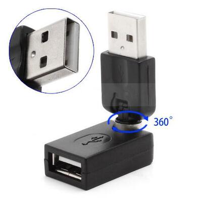 USB 2.0 Female To Male 360 Degree Rotation Extension Adapter